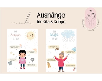 22 Aushänge Kindergarten Vorlagen | Infotafel Kita PDF | Kita Aushang Krippe zum Ausdrucken ...