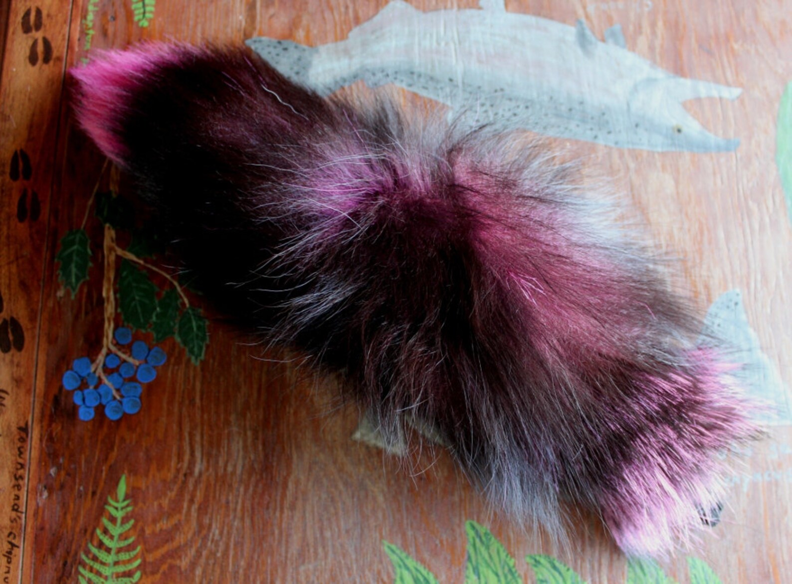 Fox Tail Real Eco-friendly Pink Dyed Fox Fur Dance Tail on - Etsy
