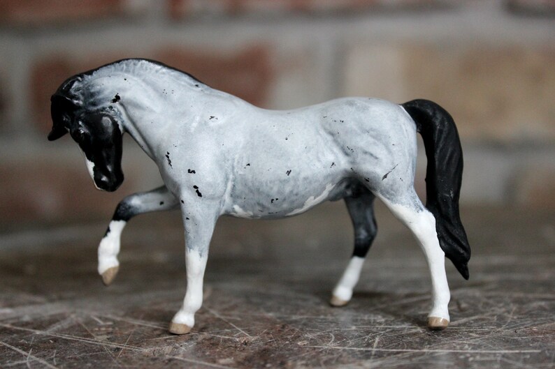 Mateo - Custom Blue Roan Sabino Pinto Breyer Stablemate Quarter Horse ...