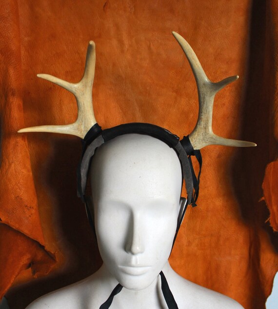 Real Deer Headdress With Ears And Antlers Stag Horned God