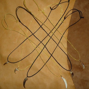 Fox Tooth Necklace - Real Fox Canine Fang on Hand-braided Adjustable ...