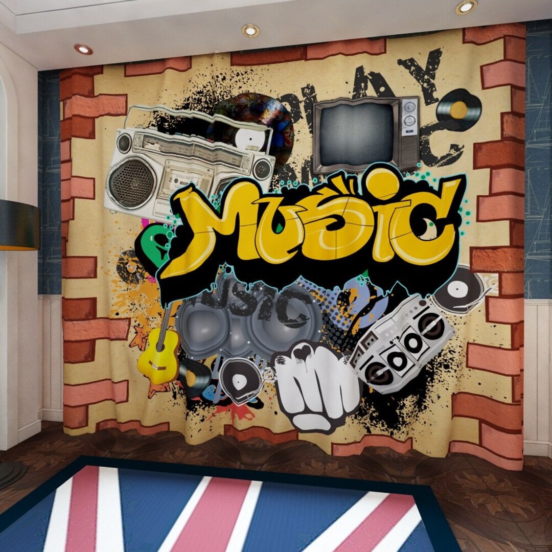 Graffiti Music Video Boxing Brick Wall Window Curtain Graffiti Theme ...