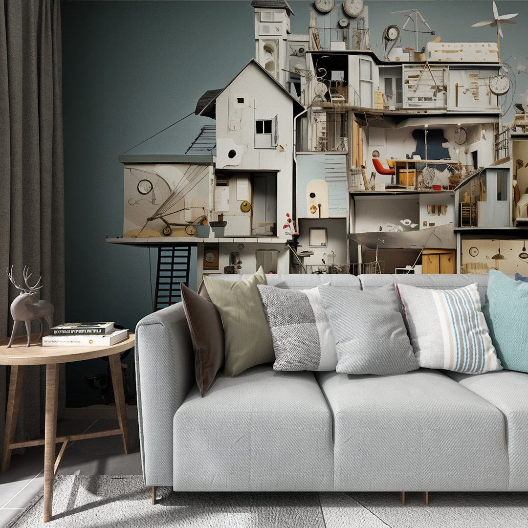 Mysterious Room House Fabric Wall Covering Seamless Wallpaper ...