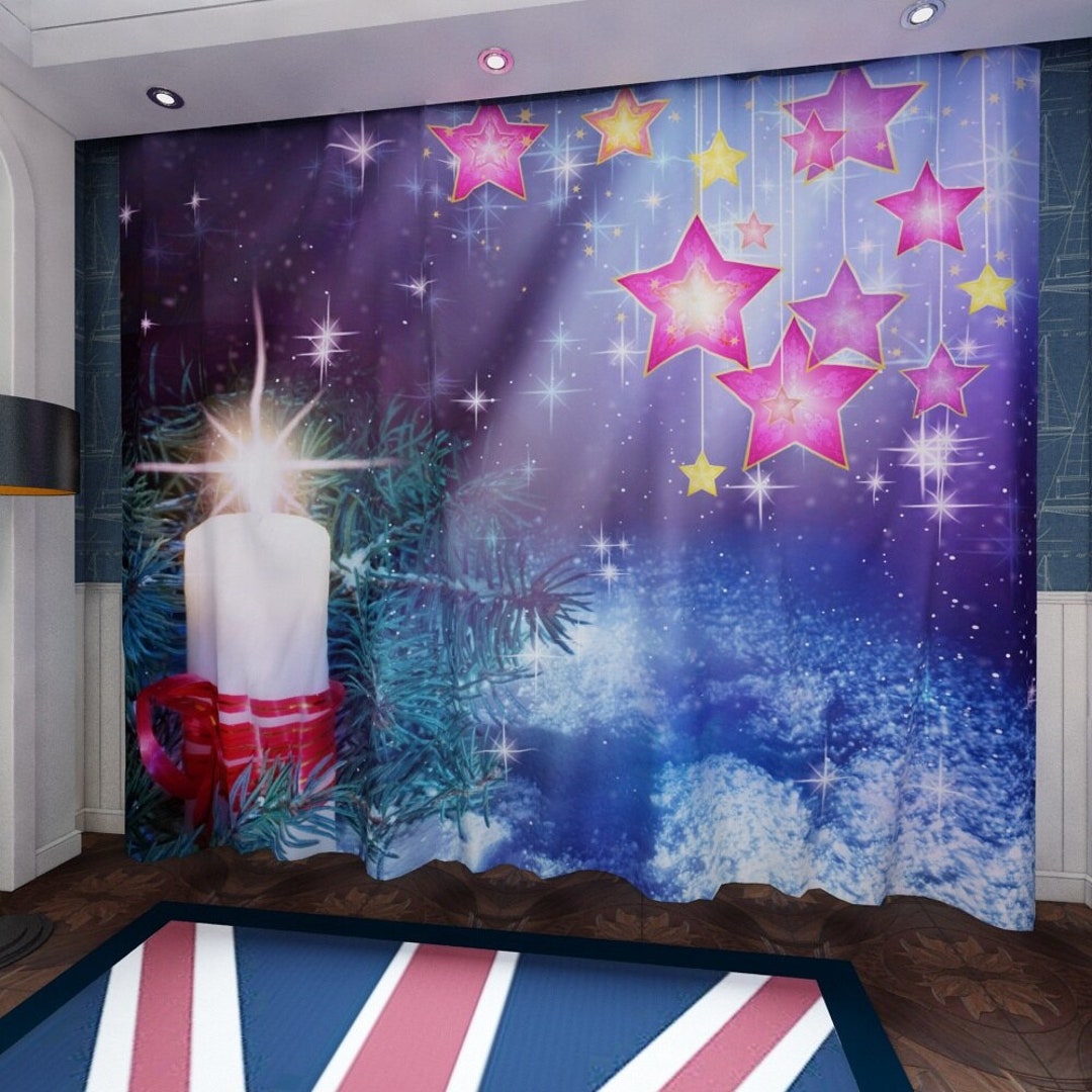 Star Candle Grass Light Window Curtain Fantasy Theme Candles Stars ...