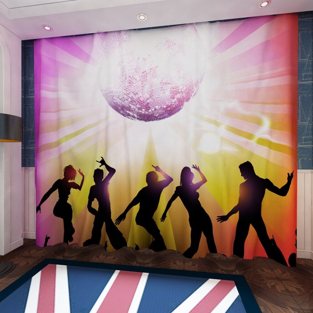 Stage Light People Ball Dance Window Curtain Music Festival Theme ...