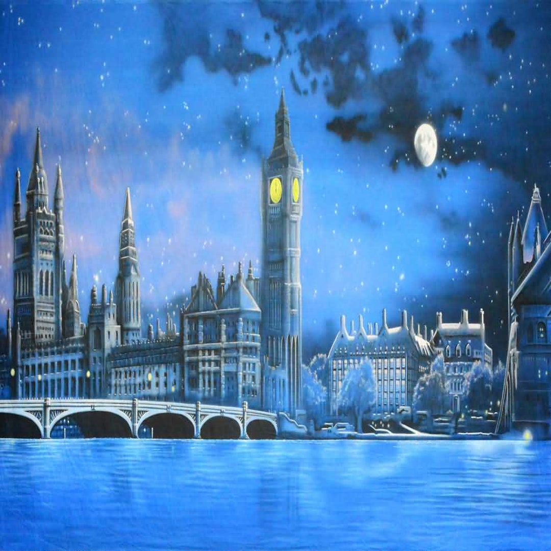 Night River Moon Building Photography Computer Print - Etsy