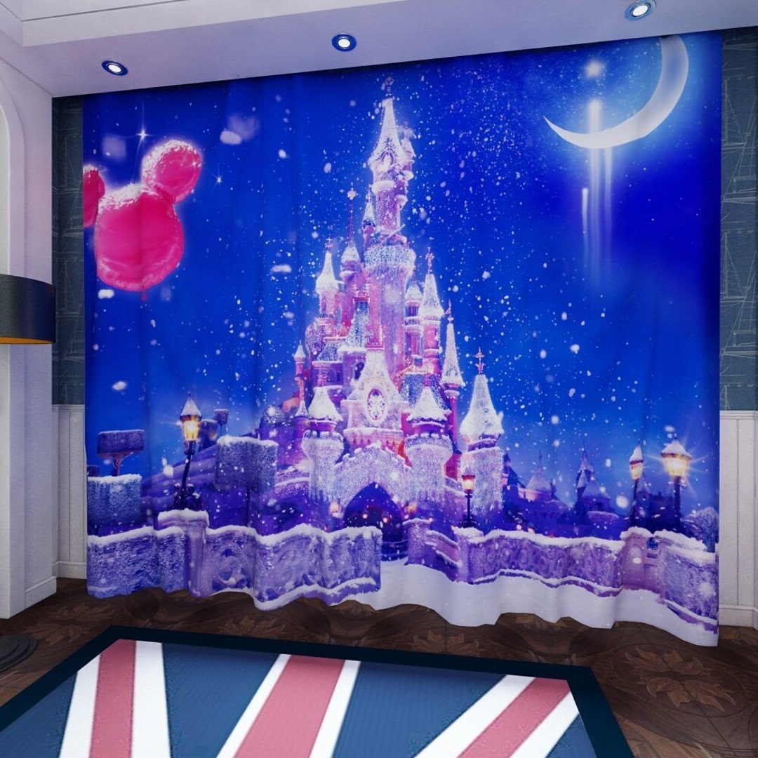 Snow House Balloon Window Curtain Edifices Theme Winter Disney Castle ...