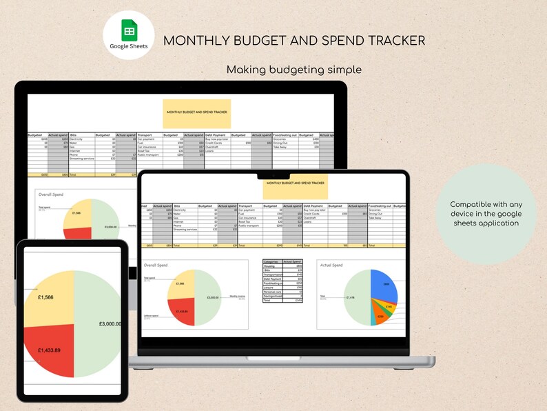 Monthly Budget and Spend Tracker - Etsy