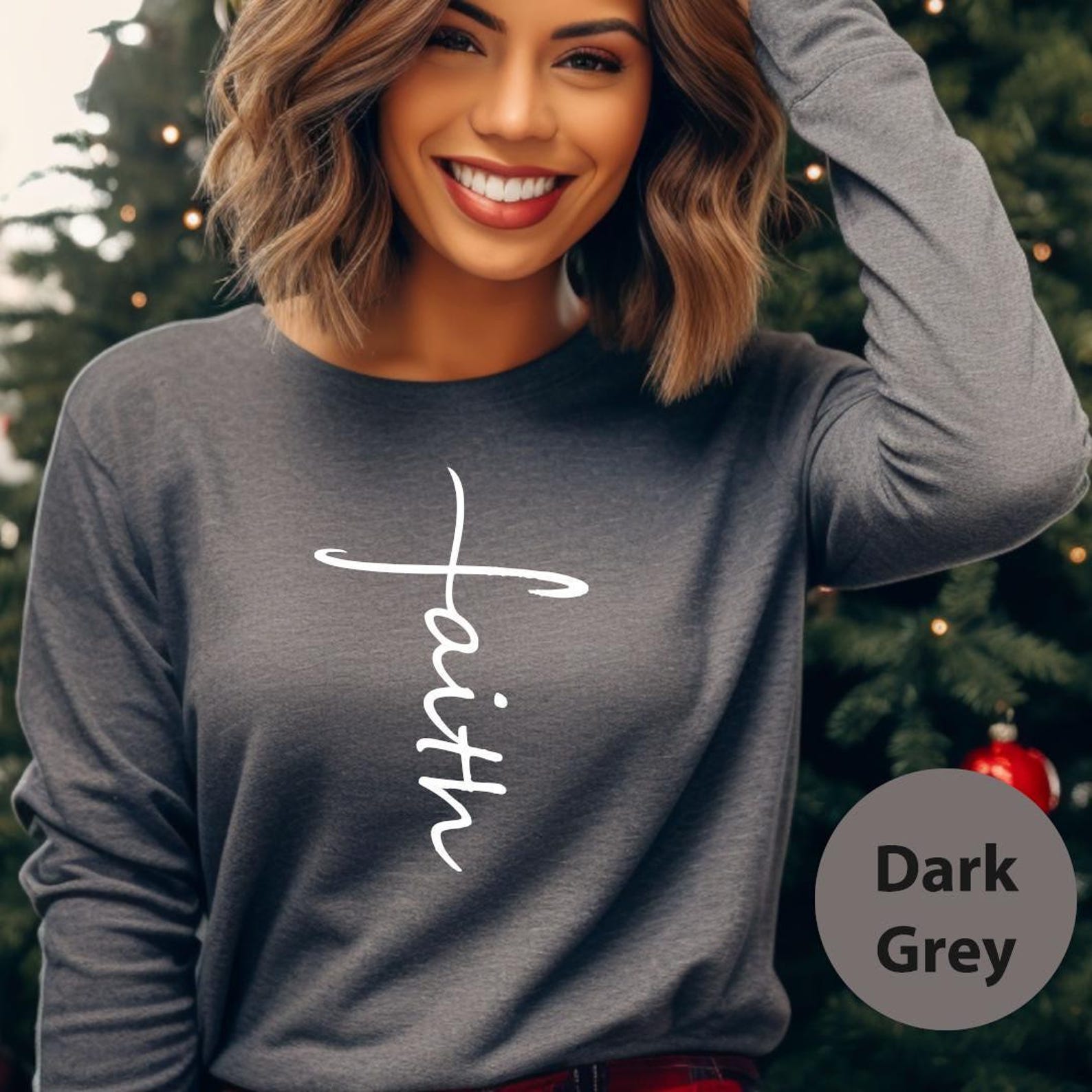Faith Long Sleeve, Faith Cross Shirt, Faith Gift, Christian Shirts ...