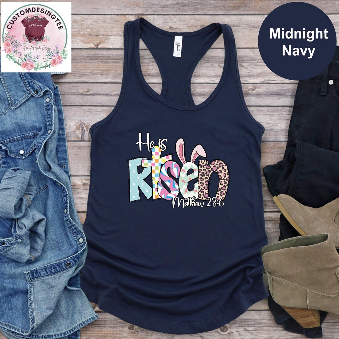 Easter He is Risen Tank Top, Floral Easter Tank Top, Easter Tank Topfor ...