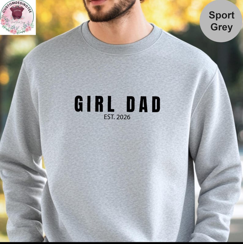 Custom EST Girl Dad Sweatshirt, Minimalist Fathers Day Hoodie, Dad Life ...