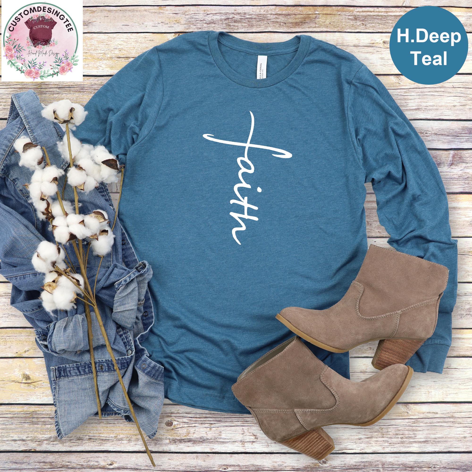 Faith Long Sleeve, Faith Cross Shirt, Faith Gift, Christian Shirts ...