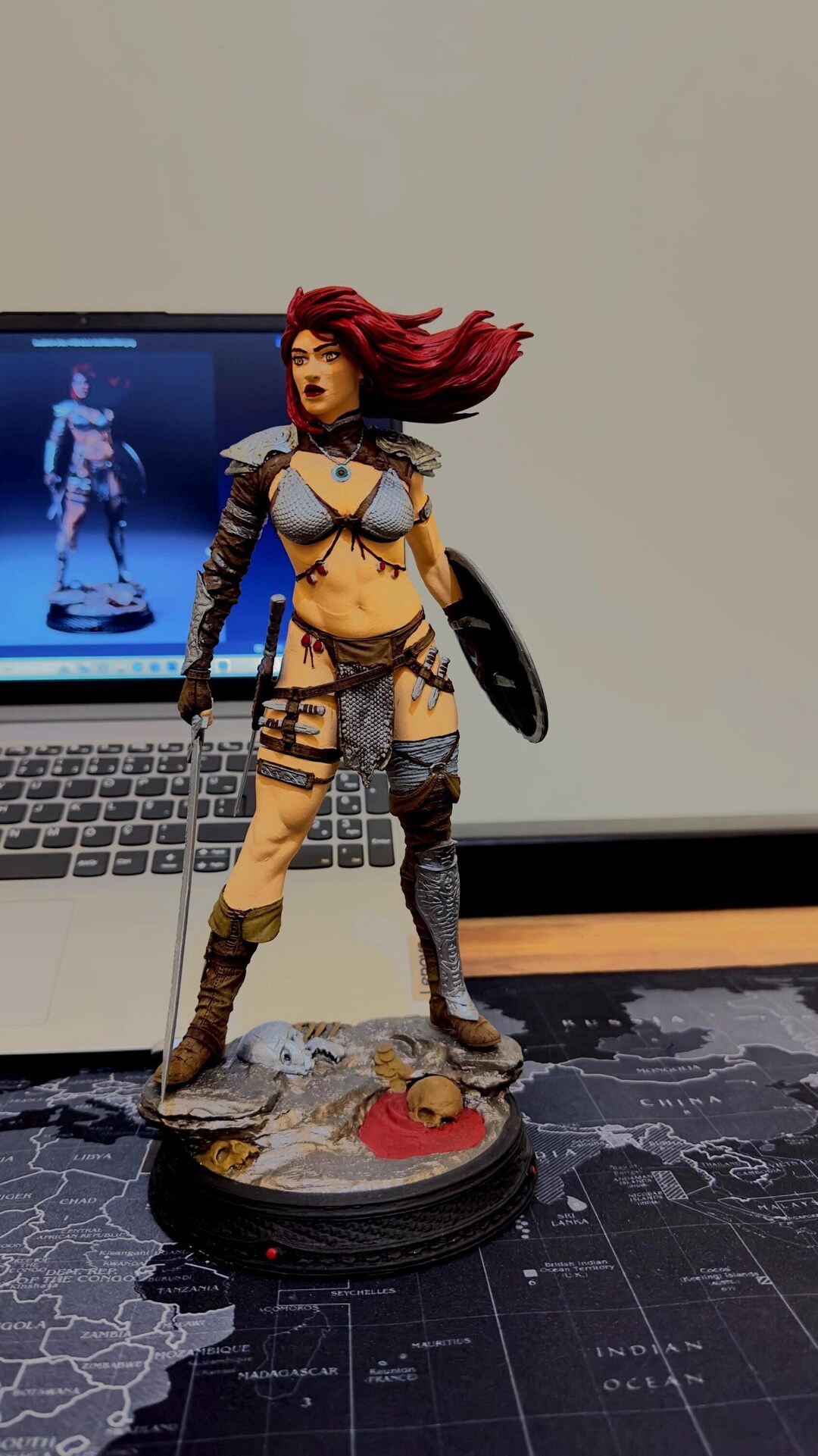 Hand-painted Red Sonja 3D Printed Figure - 20 Cm Collectible Resin ...