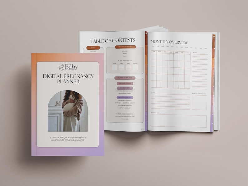 Digital Pregnancy Planner | Printable Pregnancy Plan, New Mom Planner ...