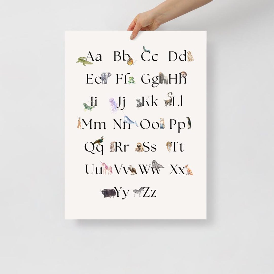 Animal Alphabet Poster DIGITAL FILE – Chic ABC Wall Art for Nursery ...