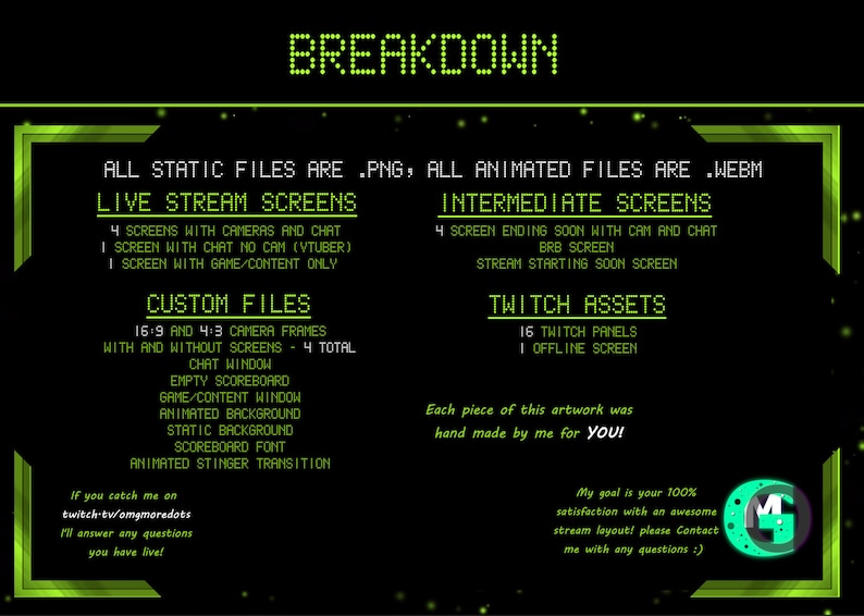 Animated CLEAN Metallic Scoreboard - LIME- Twitch Streamer Overlay Pack ...