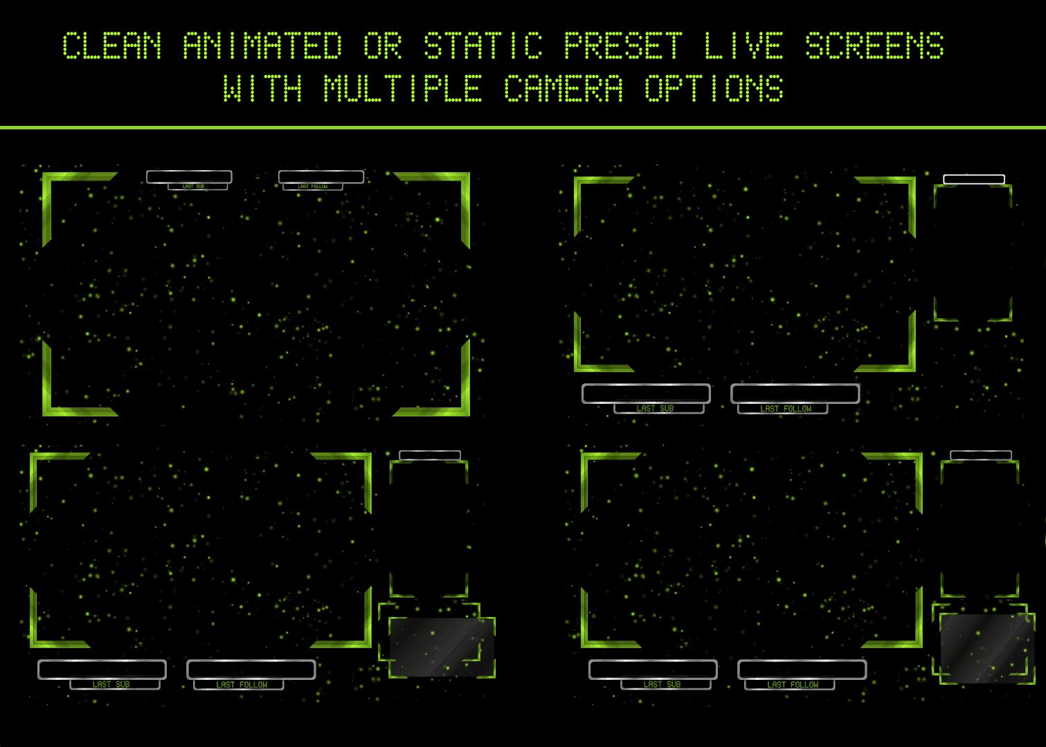 Animated CLEAN Metallic Scoreboard - LIME- Twitch Streamer Overlay Pack ...