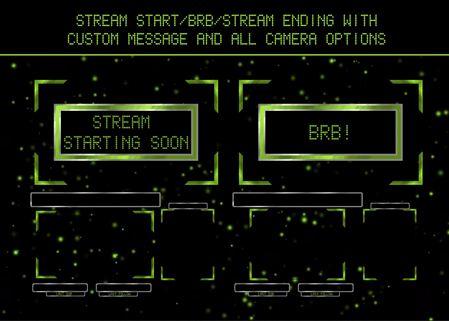 Animated CLEAN Metallic Scoreboard - LIME- Twitch Streamer Overlay Pack ...