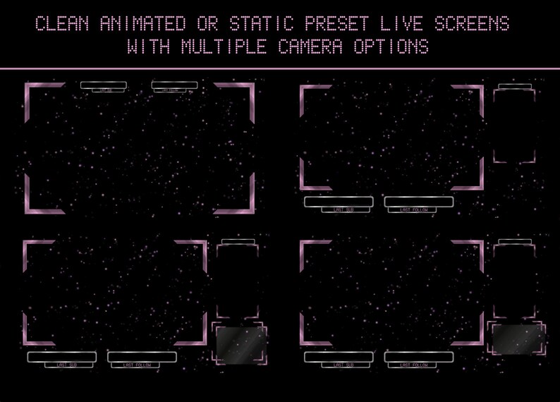 Animated CLEAN Metallic Scoreboard - PINK- Twitch Streamer Overlay Pack ...