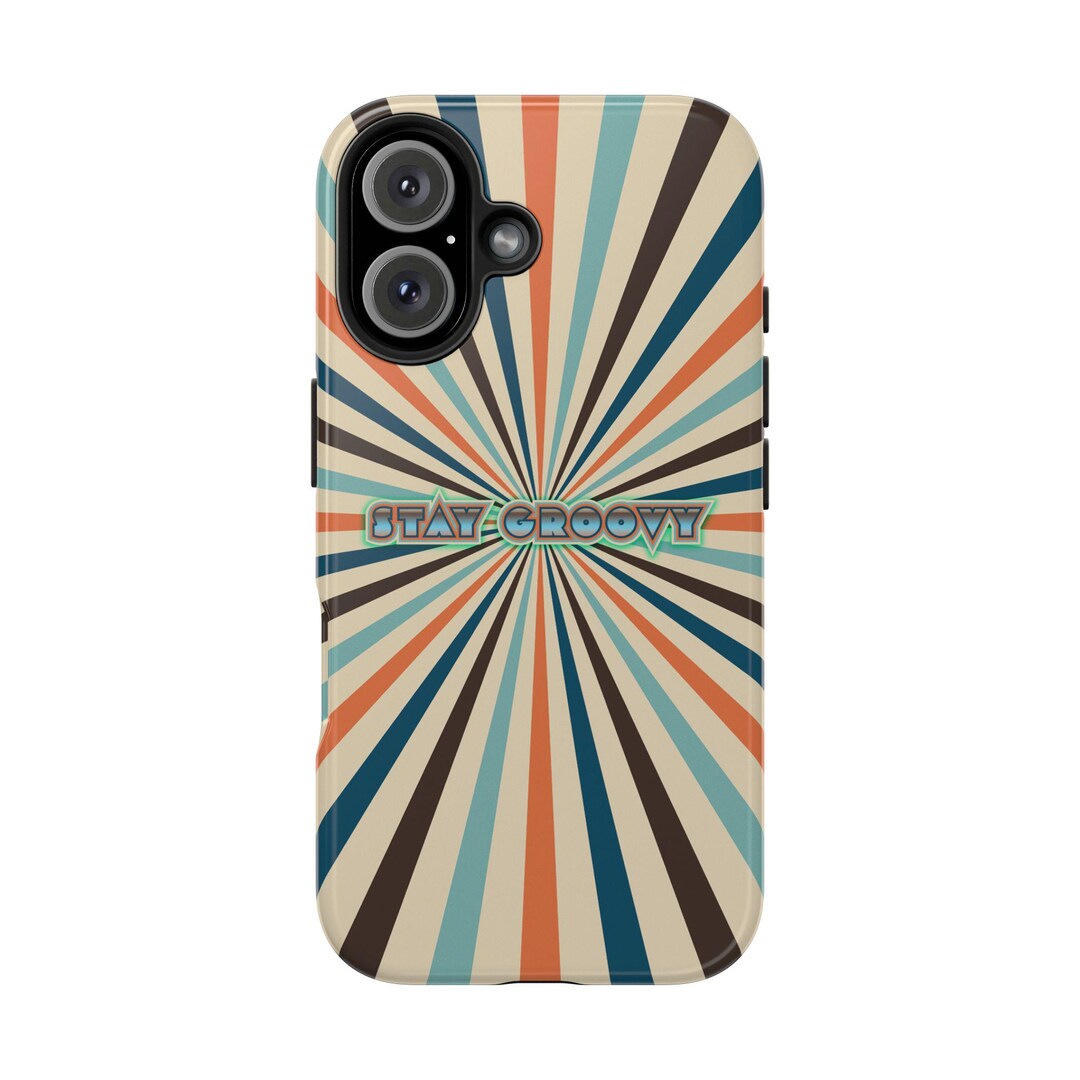 Stay Groovy Retro Stripes Phone Case for iPhone and Samsung, Bold Waves ...