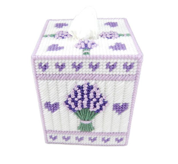 PATTERN: Lavender Tissue Box Cover in Plastic Canvas - Etsy