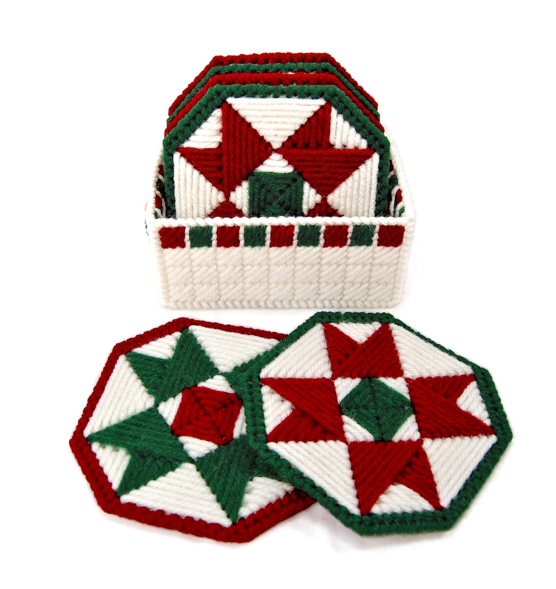 PATTERN: Christmas Quilt Coasters in Plastic Canvas - Etsy