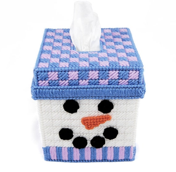 pdf PATTERN DOWNLOADABLE pdf pattern Snowman Tissue Box Cover Plastic ...