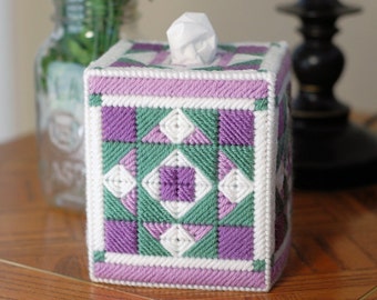 PATTERN: Daisy Tissue Box Cover in Plastic Canvas | Etsy