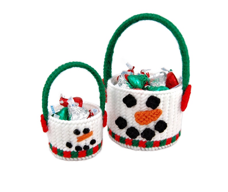 PATTERN: Snowman Basket Pattern in Plastic Canvas - Etsy