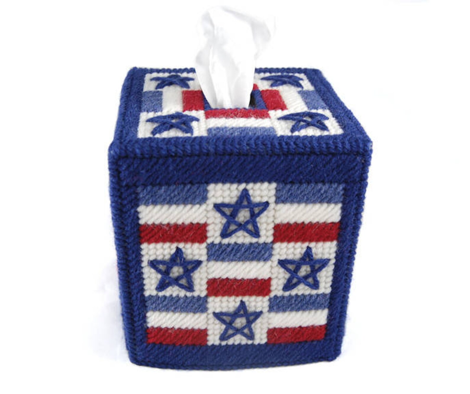 PATTERN: Stars and Stripes Tissue Box Cover in Plastic Canvas - Etsy