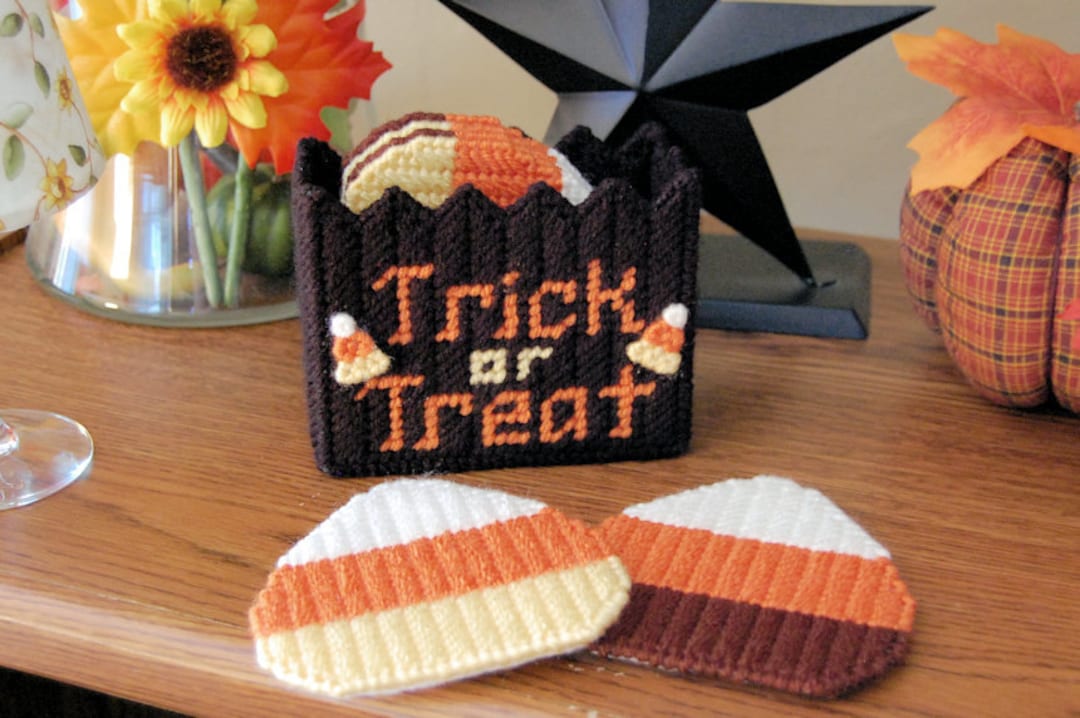 PATTERN: Candy Corn Coasters in Plastic Canvas - Etsy
