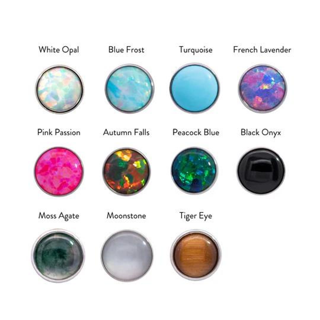 Implant Grade Titanium Bezel-set Cabochon Threadless Flatback Top ...