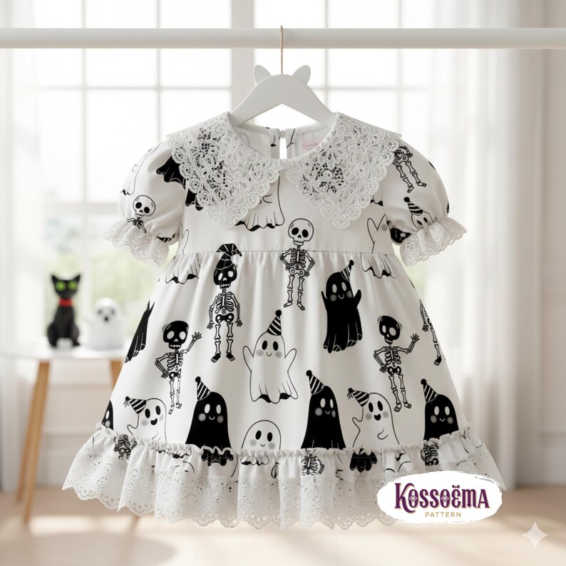 Monochrome Halloween Ghost Seamless Pattern | Creepy-cute Skeleton ...