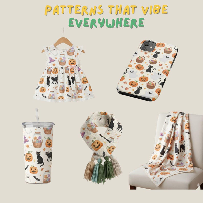 Monochrome Halloween Ghost Seamless Pattern | Creepy-cute Skeleton ...