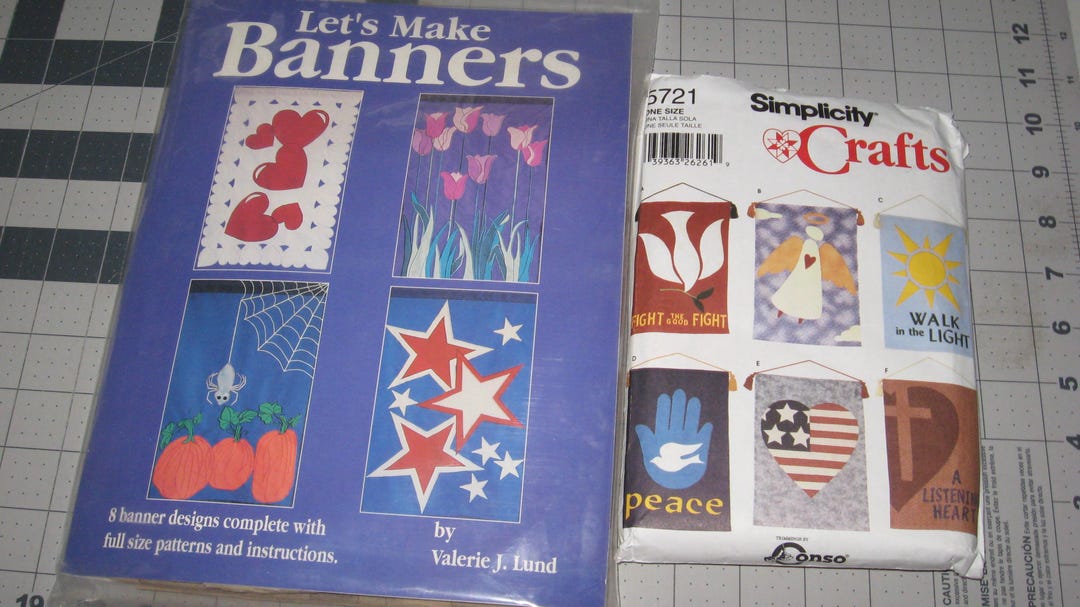 Lot 4 Banner Pattern Books and Simplicity Crafts 5721 Flags - Etsy
