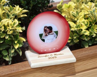 Personalized Vinyl Record Custom Song Plaque With Engraved Stand Print ...