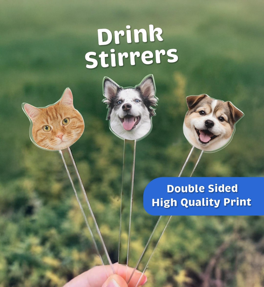 Custom Pet Portrait Stir Sticks | Acrylic Wedding Swizzle - Etsy
