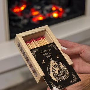 Handcrafted Wooden Matchbox for Couples | Personalized Keepsake Gift ...