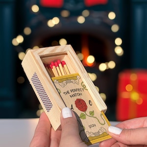 PERSONALIZED Couples Matchbox Wood | Custom Wood Matchbox for Couples ...