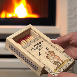 PERSONALIZED Couples Matchbox Wood | Custom Wood Matchbox for Couples ...