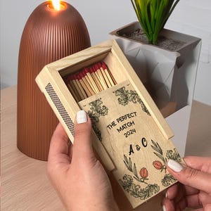 PERSONALIZED Couples Matchbox Wood | Custom Wood Matchbox for Couples ...
