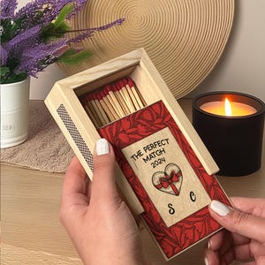 Personalized Couples Matchbox Wood | Custom Wood Matchbox for Couples ...
