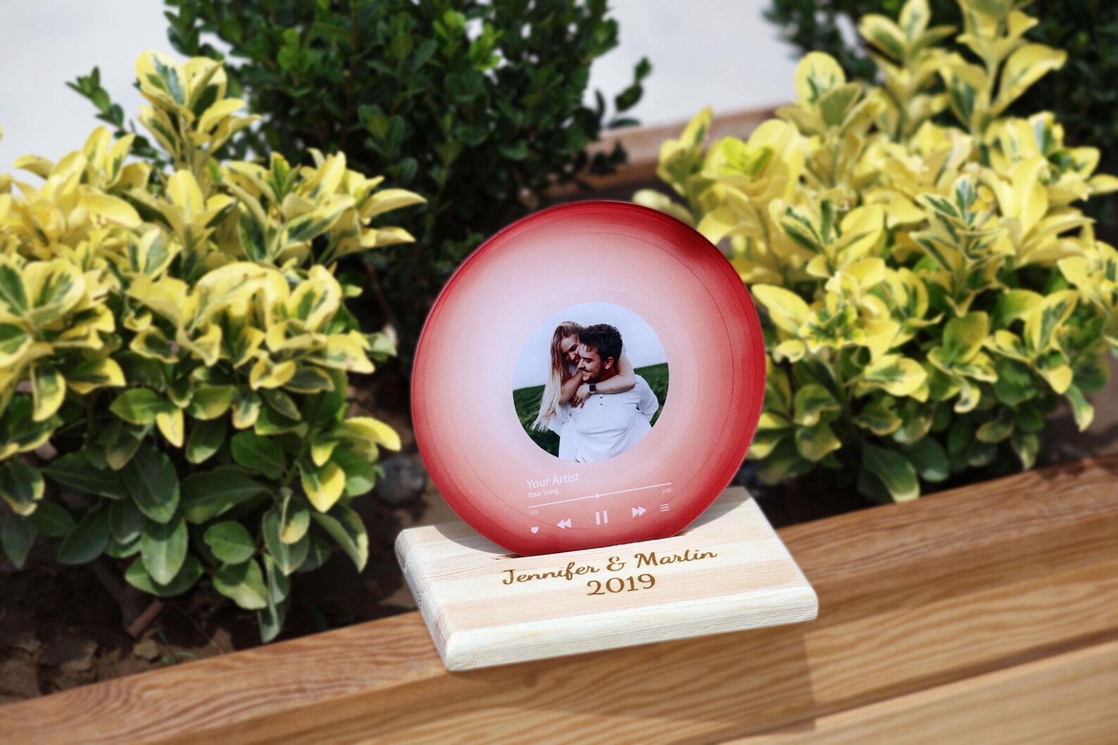 Personalized Vinyl Record Custom Song Plaque With Engraved Stand Print ...