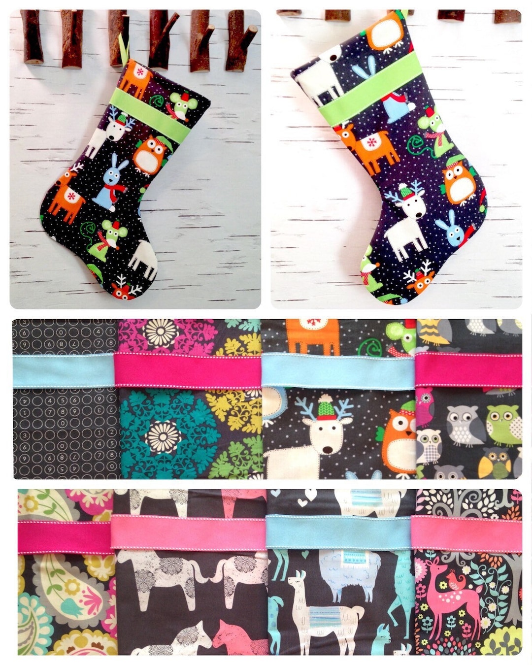Made to Order Modern Christmas Stocking in Charcoal Grey - Etsy