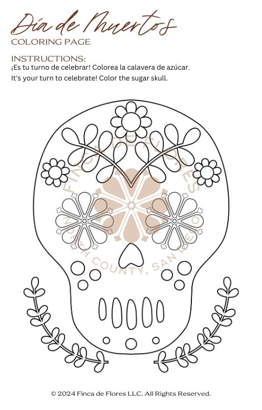 Día De Muertos Coloring Page - Etsy