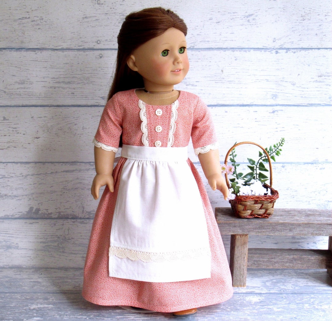 1770s Colonial Work Outfit With Lace Trimmed Apron, 18 Inch Doll ...