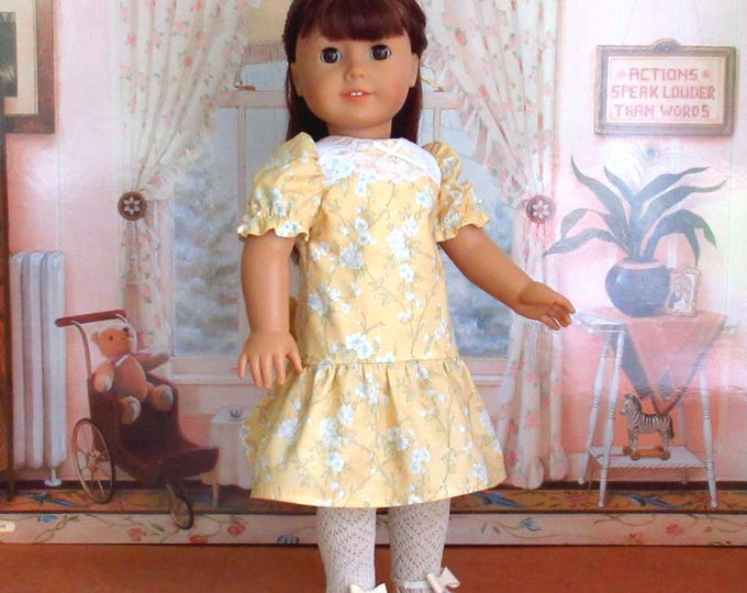Historical 1900s Era Doll Dress With Lace Bodice and Matching Hair Bow ...