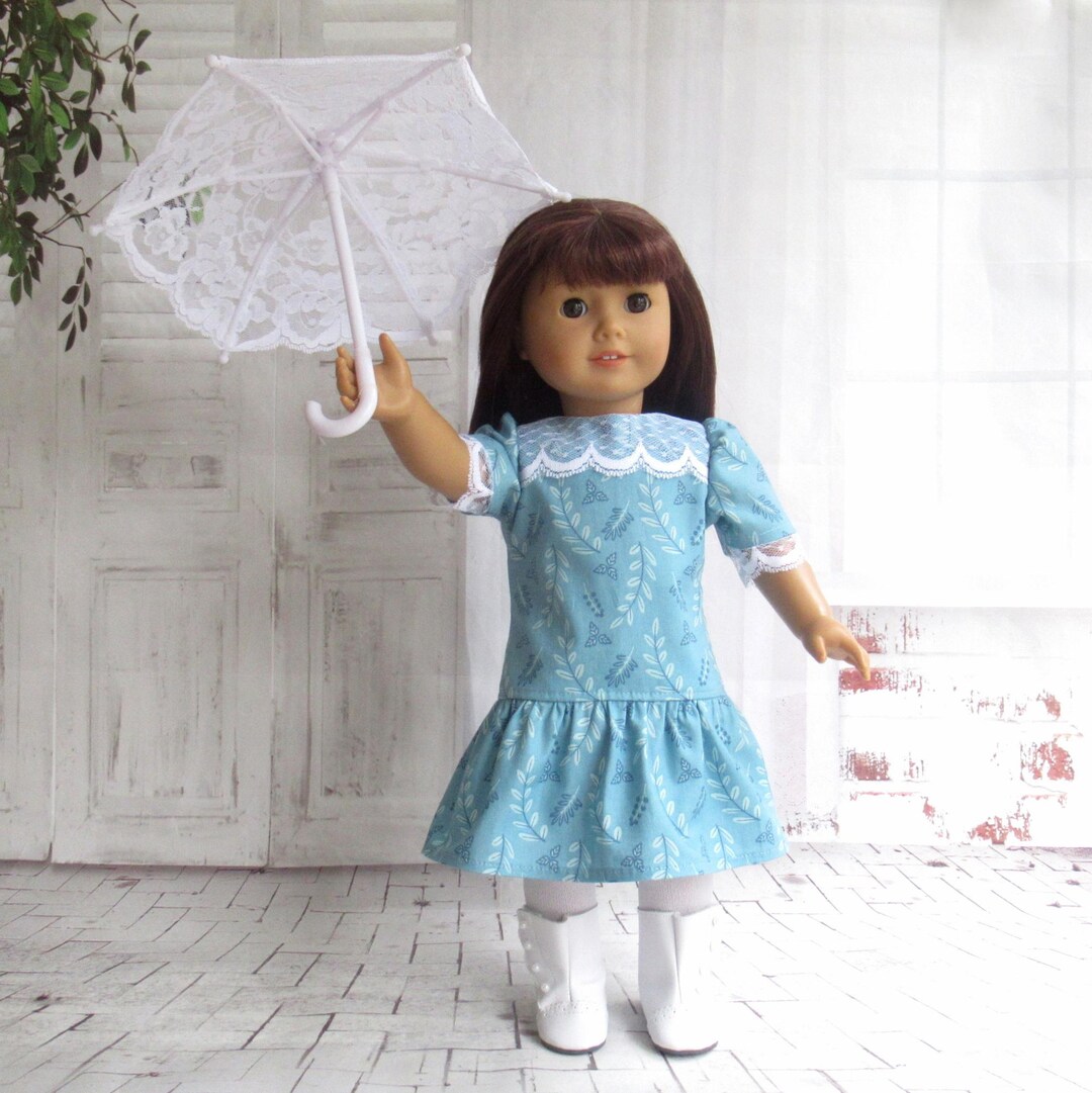 1904 Easter Dress With Lace Parasol, 18 Inch Doll Clothes Spring Outfit ...