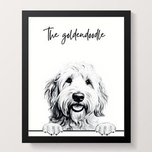 The Golden Doodle - Printable Art - 11 X 14 - Etsy