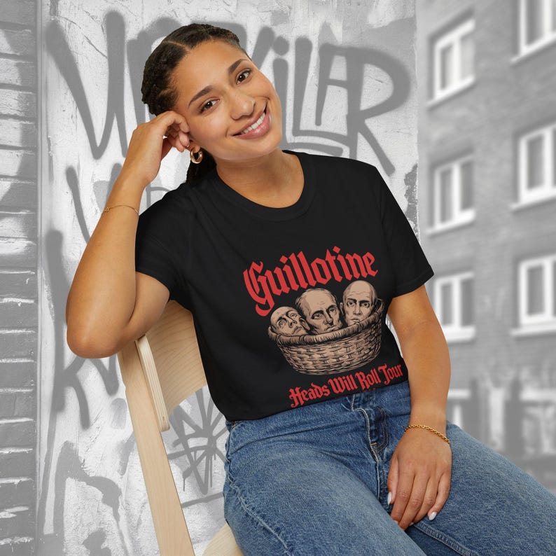 Guillotine History T-shirt: Severed Heads Band, Humorous Graphic Tee - Etsy